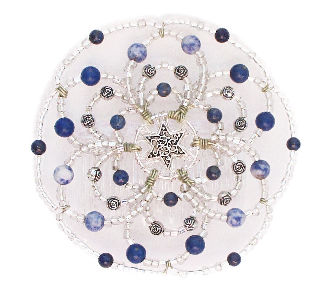 A Desert Kippot Design lapis and Silver - Etsy