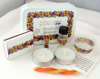 Shabbat and Havdalah Pocket-sized Travel Kit SMALL Beeswax Shabbat ...