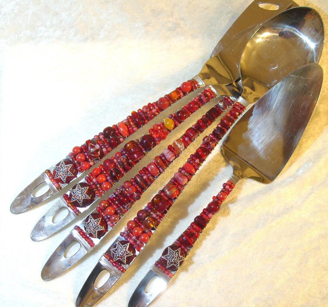 Beaded Serving Utensils Pomegranate - Etsy