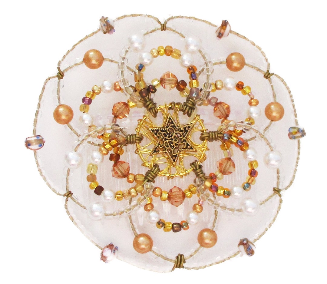 A Desert Kippot Design pearls and Gold - Etsy