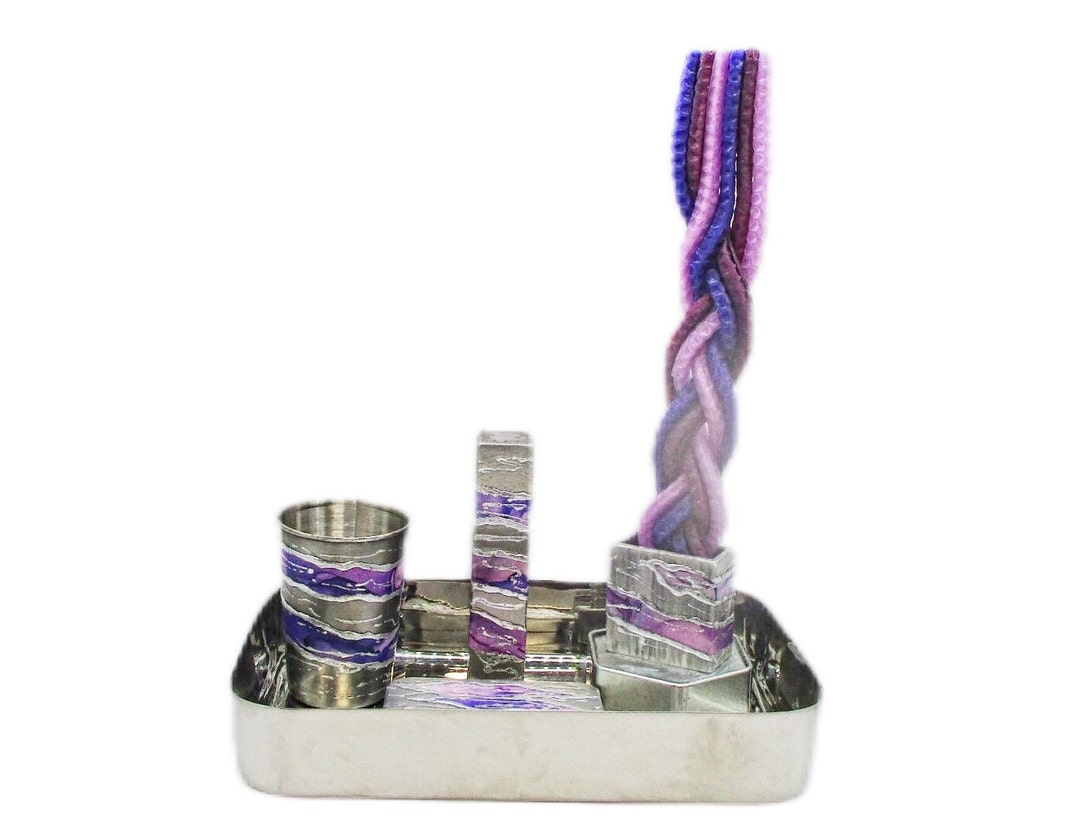Modern Havdalah Set - Purple, Violet, Indigo, Jewish, Hanukkah, Star of ...
