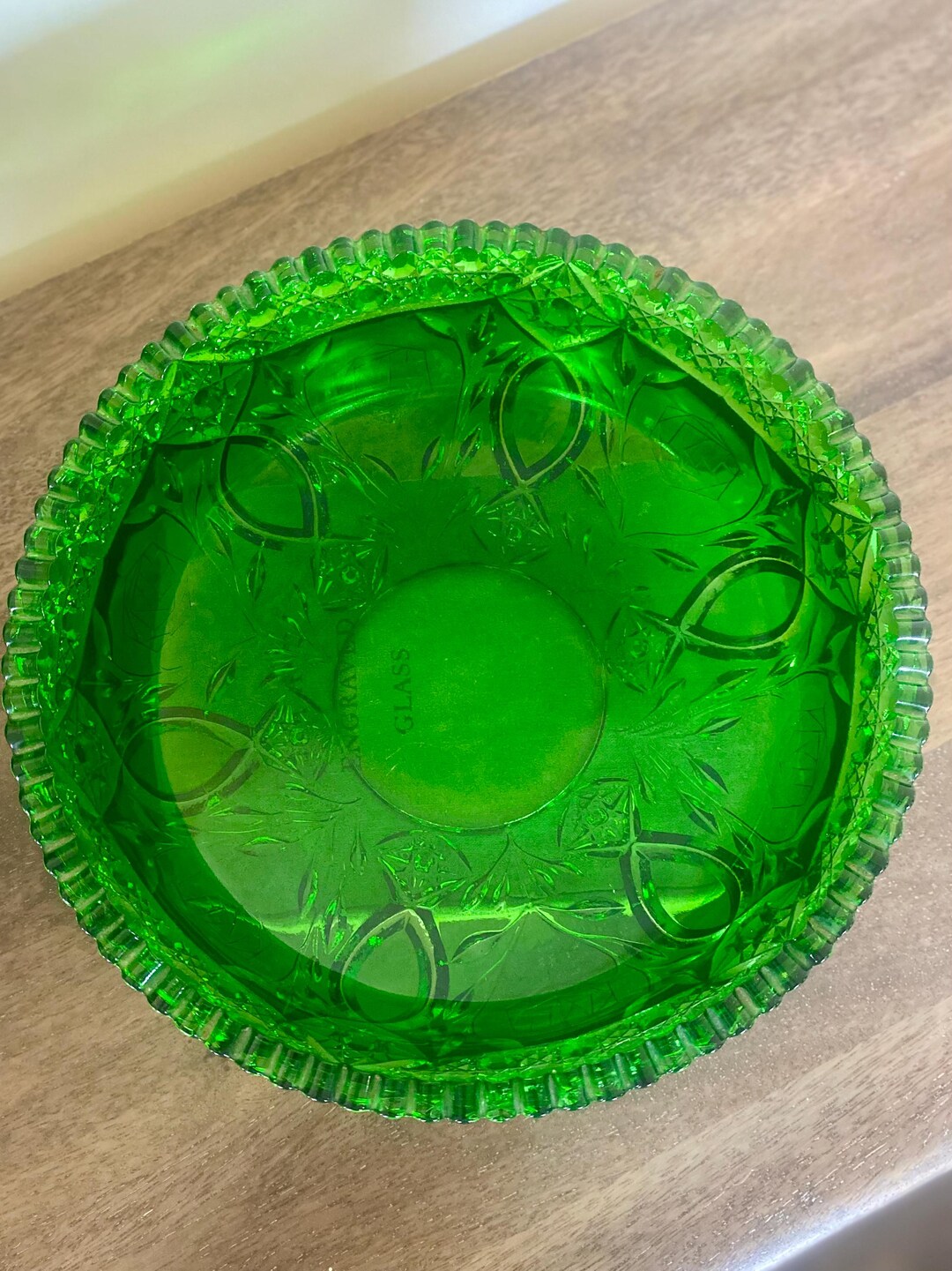 Vintage Wheatonware No. 89 Cane Band and Rose Fruit Bowl in Emerald ...