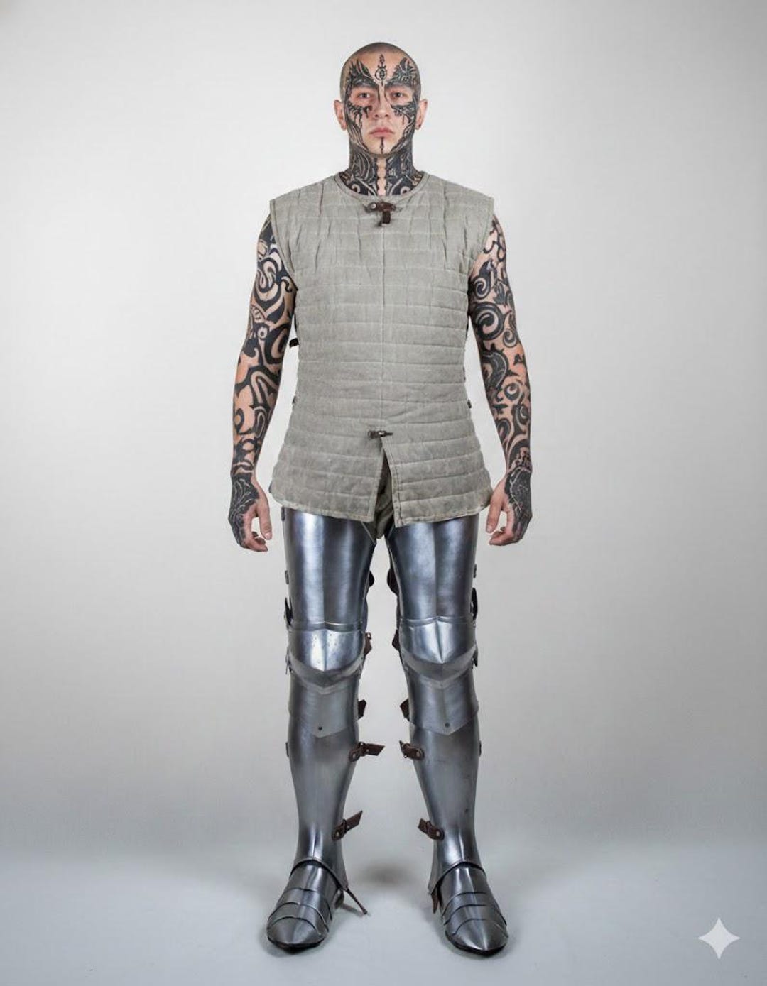 Medieval Steel Leg Armor Set With Adjustable Leather Straps | Polished ...