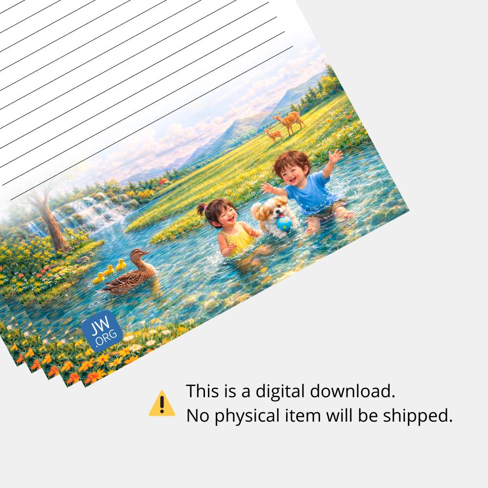JW Stationery - JW Letter Witnessing Stationery With Paradise Artwork ...