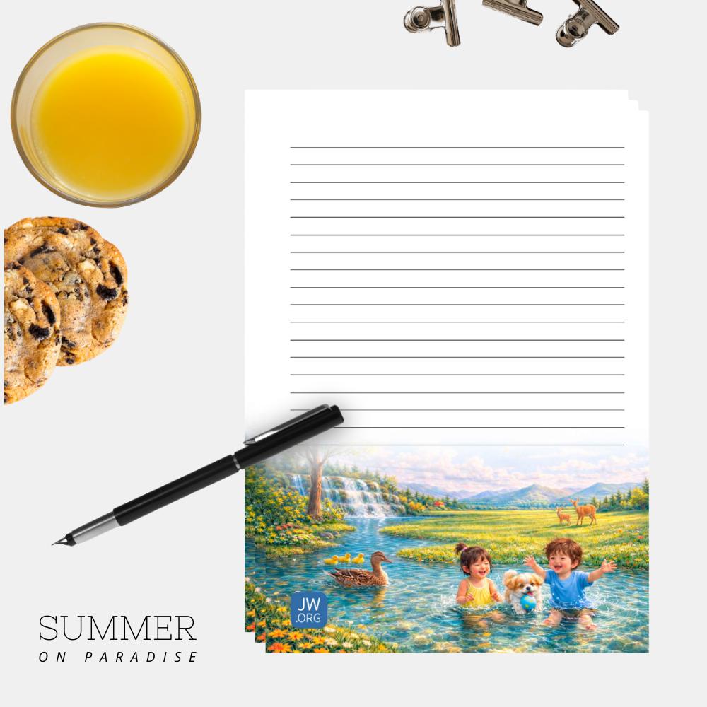 JW Stationery - JW Letter Witnessing Stationery With Paradise Artwork ...