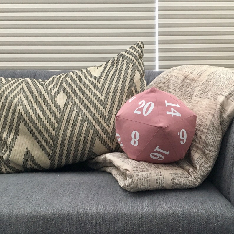 D20 Pillow/ Plush 20 Sided Dice/ Red Dice Pillow/ Tabletop Roll Playing ...