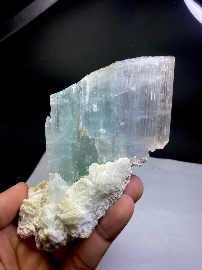 Natural Bi - Color Kunzite Double Terminated Crystals on Matrix Sample ...