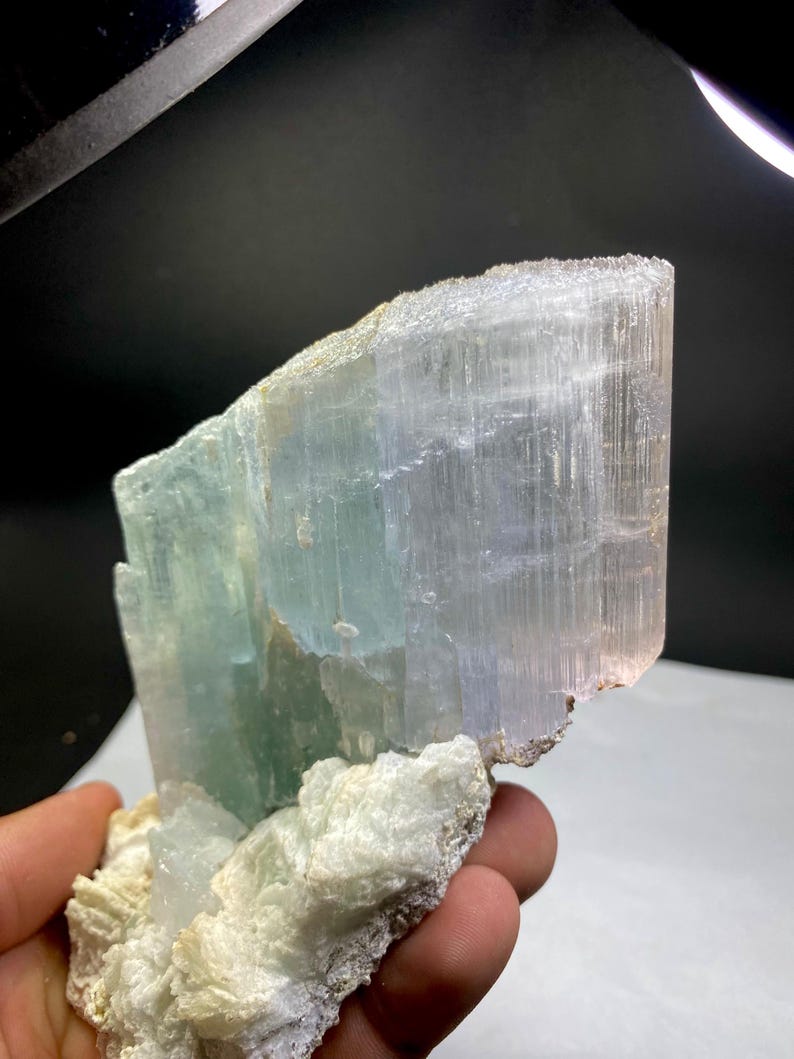 Natural Bi - Color Kunzite Double Terminated Crystals on Matrix Sample ...