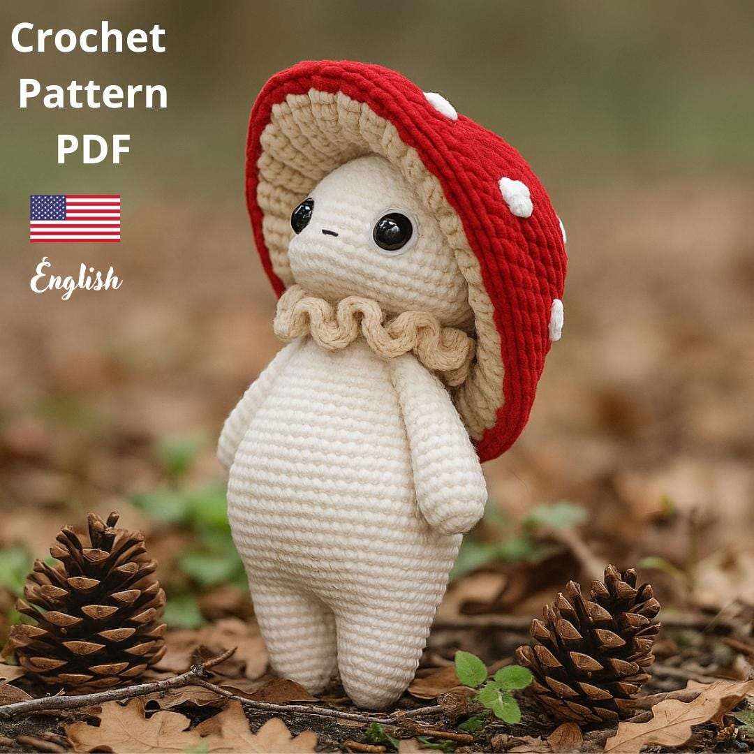 Mushroom Guy Amigurumi Crochet Pattern – Toadstool Plush PDF Tutorial ...