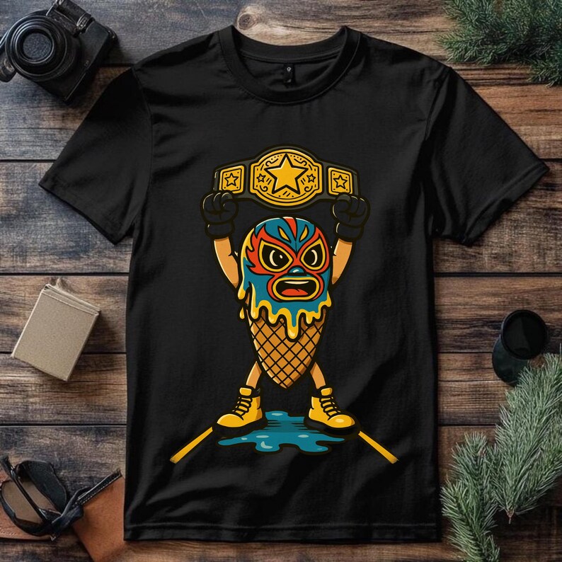 Wrestling Ice Cream Cone Clipart Bundle PNG SVG | Luchador Mascot ...