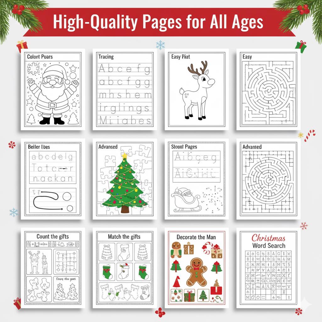 1000+ Christmas Coloring & Activity Pages Mega Bundle | Kids Worksheets ...