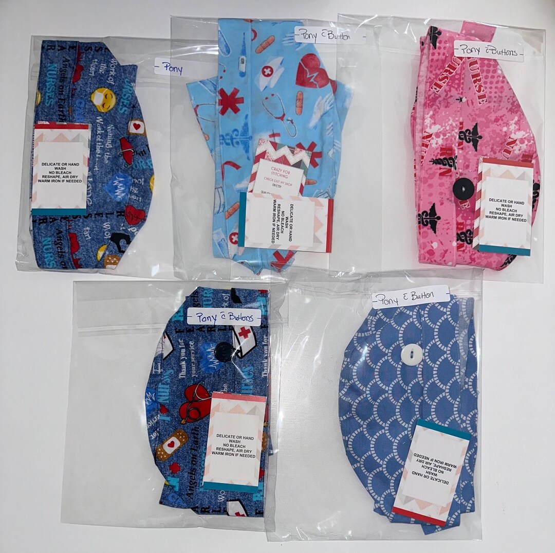 Clearance-ponytail SCRUB CAP With Ties, Choose Your Print, Surgical Cap ...