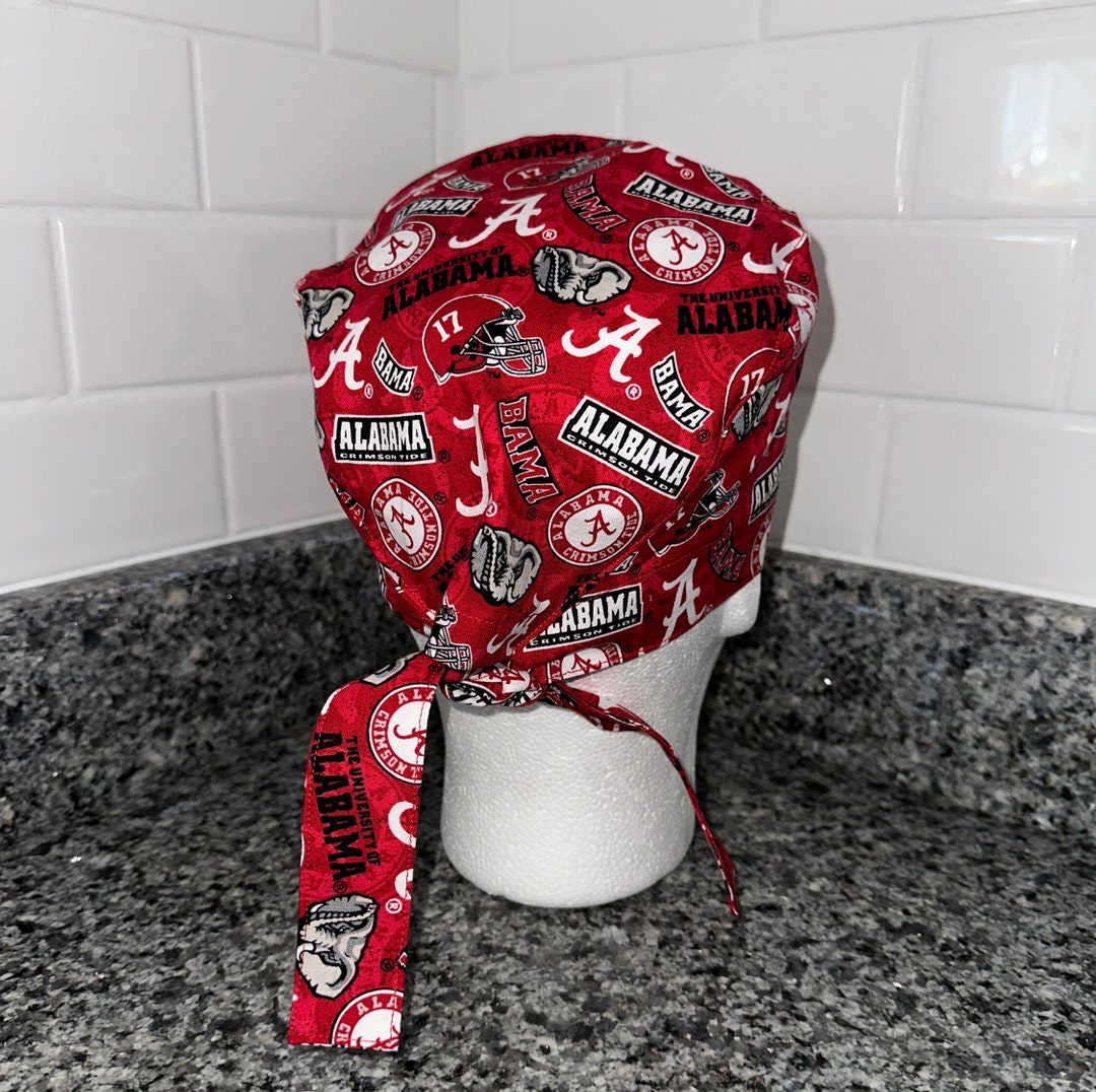TIE SCRUB CAP, Alabama Crimson Tide, Bama, Scull Cap, Surgical Cap ...