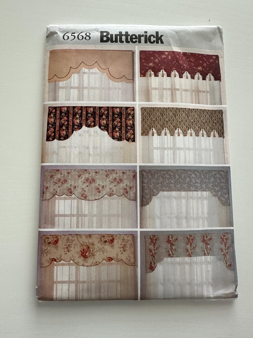 Butterick Sewing Pattern 6568, Window Treatments Reversible Valances ...