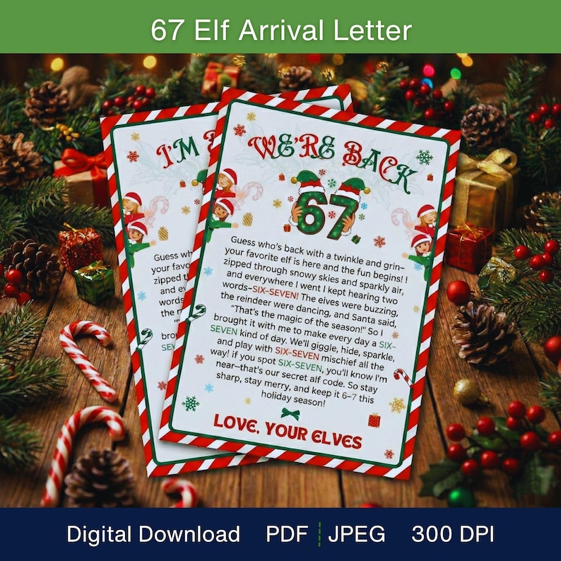 67 Elf Arrival Letter Printable, I’m Back & We’re Back Six Seven Meme ...