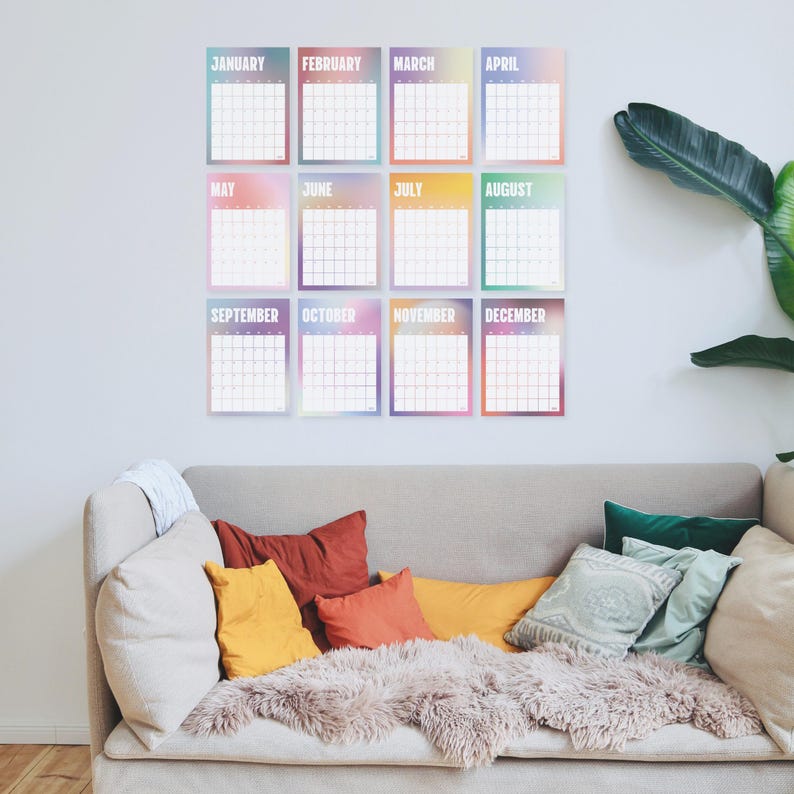 2026 Calendar - Colorful - Pastel - Digital Download PDF - Modern ...