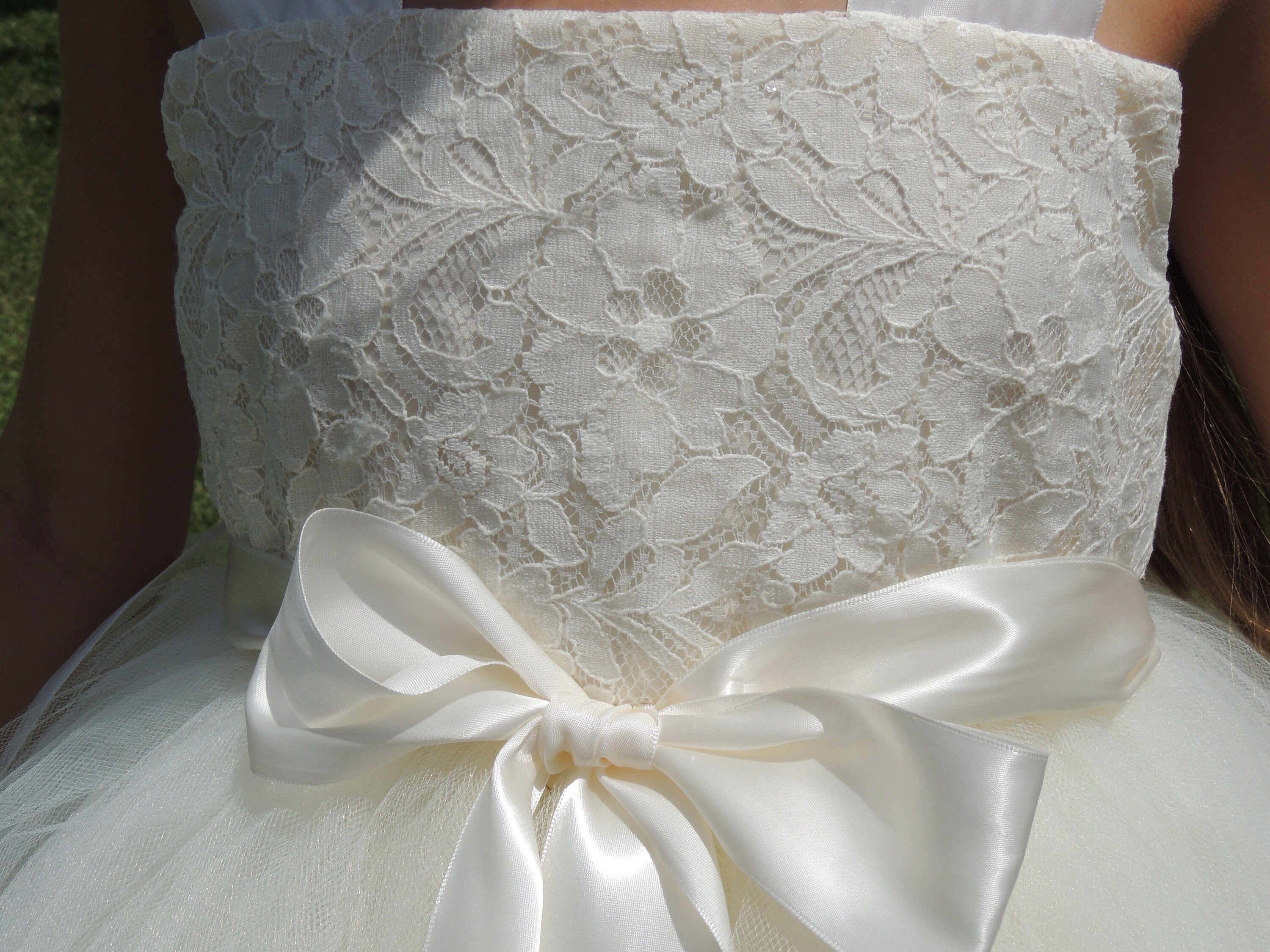 The Hair Bow Factory Ivory Flower Girl Wedding Tutu Dress Size | Etsy