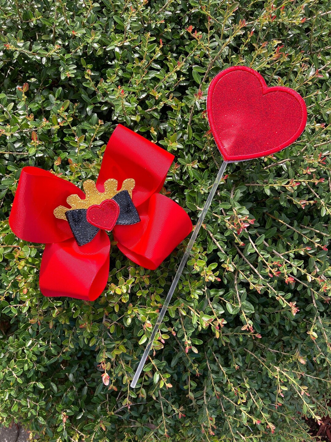 The Hair Bow Factory Heart Queen of Heart Hair Bow and Heart Wand - Etsy