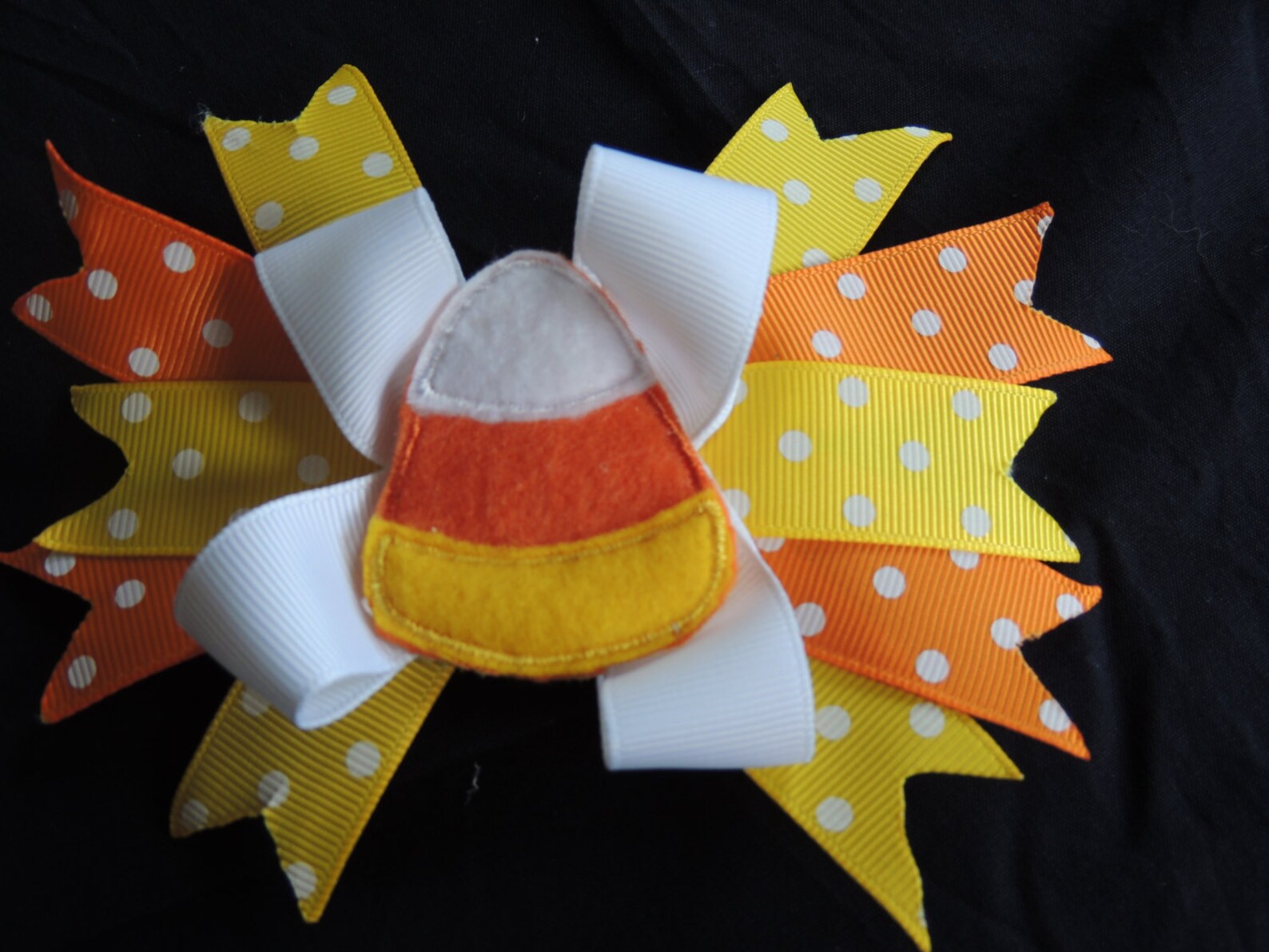 The Hair Bow Factory Orange White and Yellow Halloween - Etsy