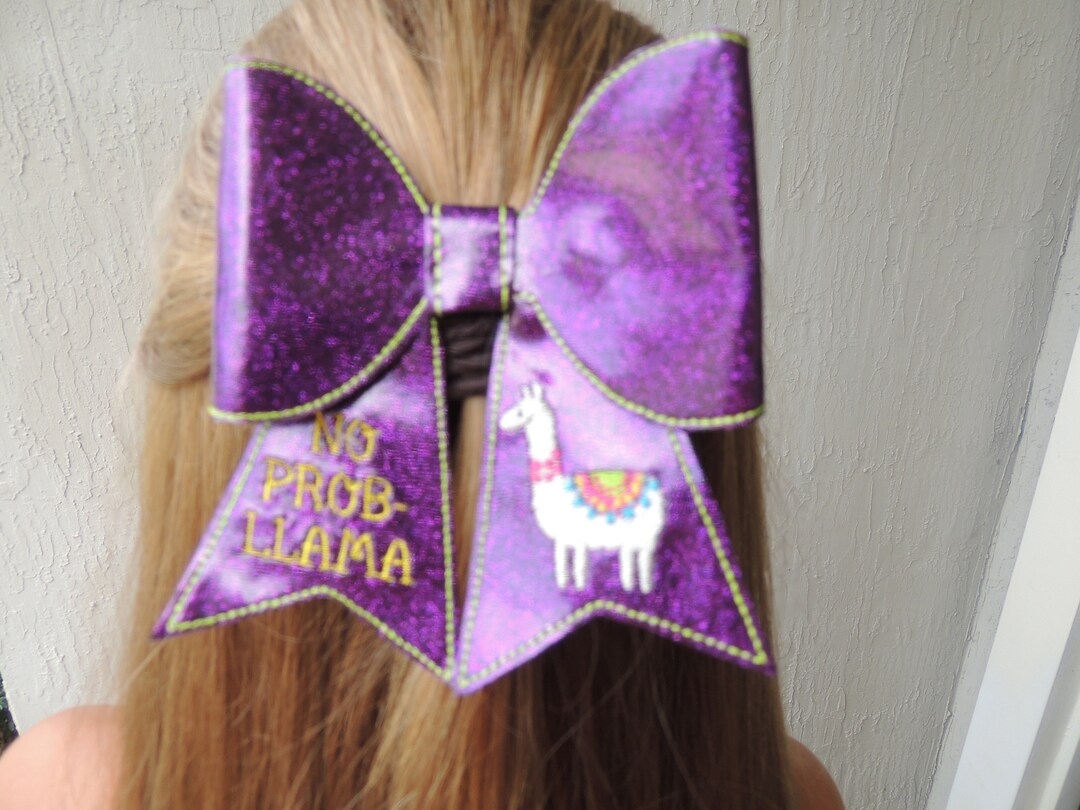 The Hair Bow Factory Purple No Prob Llama Vinyl Boutique Hair Bow - Etsy