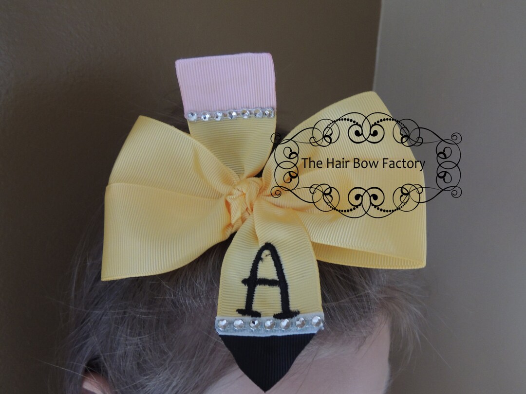 The Hair Bow Factory Back to School Pencil Monogrammed Personalized ...