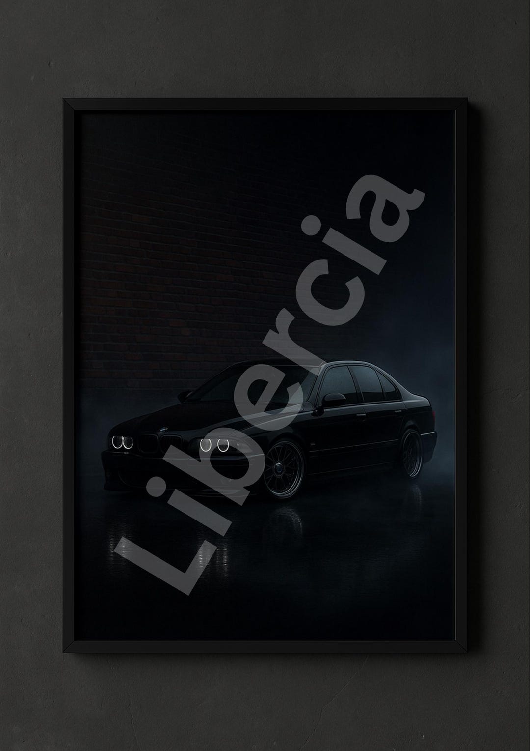 Black BMW E39 3D Poster | Dark Luxury Car Wall Art | Street Style ...