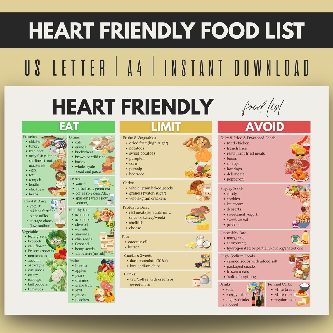 Heart Friendly Food List, Heart Healthy Foods, Heart Smart Foods, Low ...