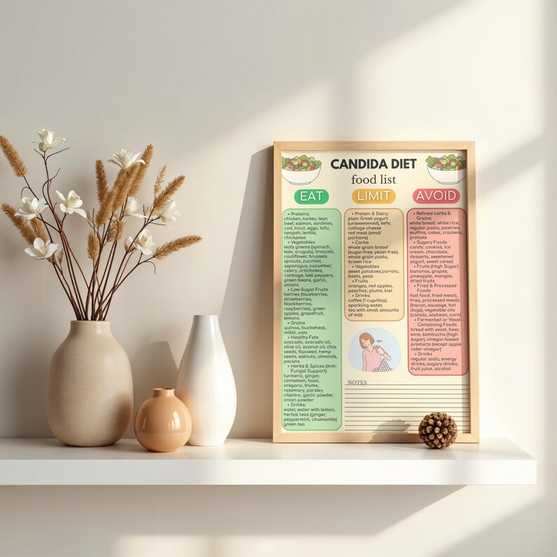 Candida Food List Printable PDF, Anti Candida Diet Foods to Eat Avoid ...