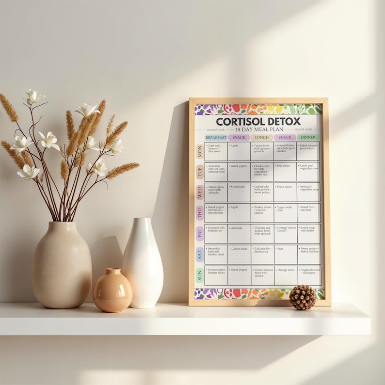 Cortisol Detox 14 Day Meal Plan, Printable Meal Plan, Weekly Meal Plan ...