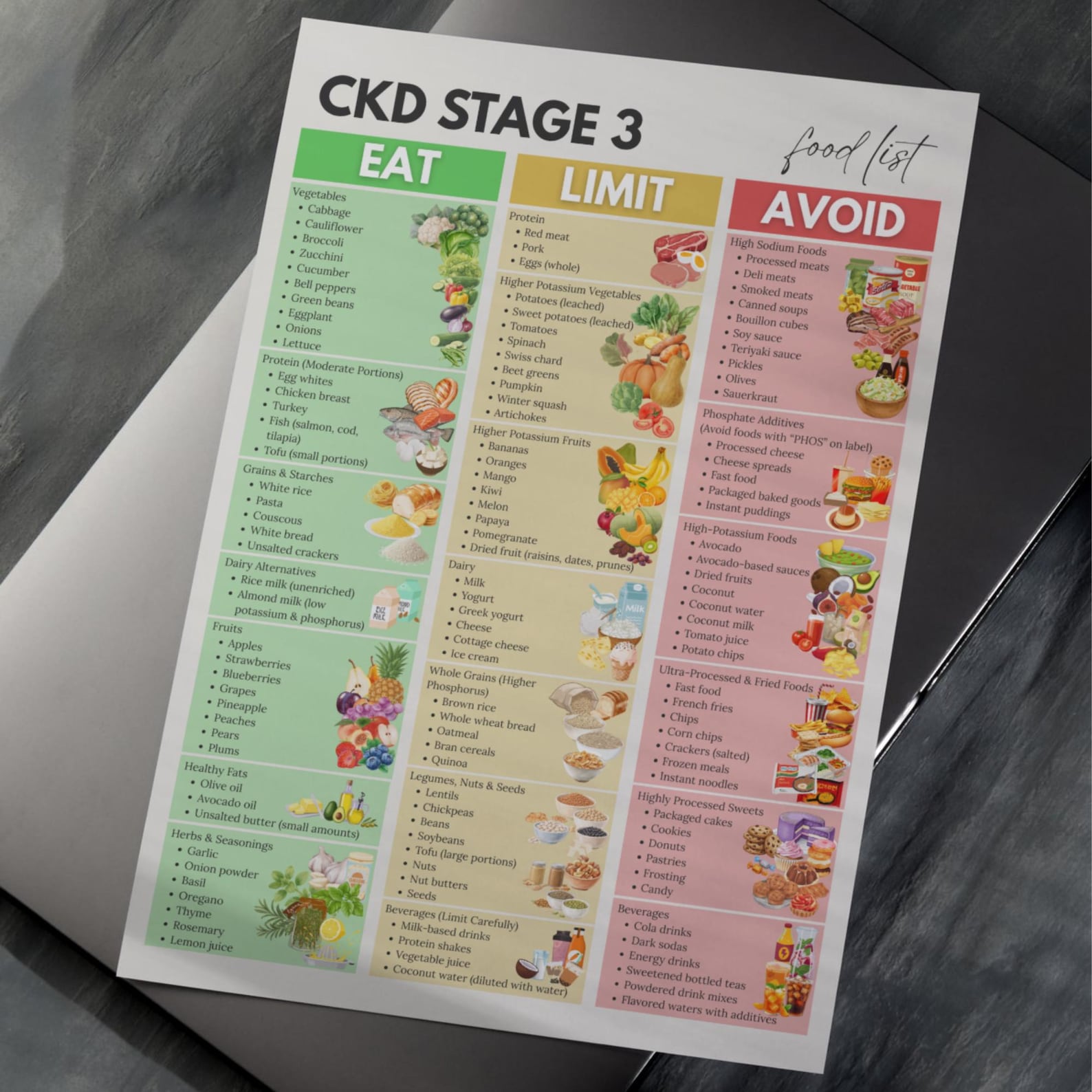 CKD Stage 3 Food List, Renal Diet, Kidney Diet, Kidney Food List ...
