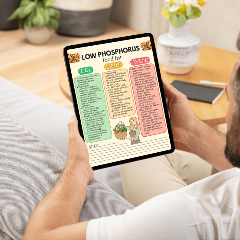 Low Phosphorus Food List Printable, Kidney Diet Chart, Renal Friendly ...