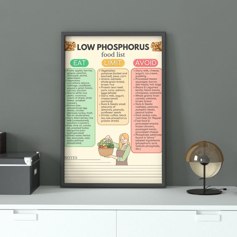 Low Phosphorus Food List Printable, Kidney Diet Chart, Renal Friendly ...