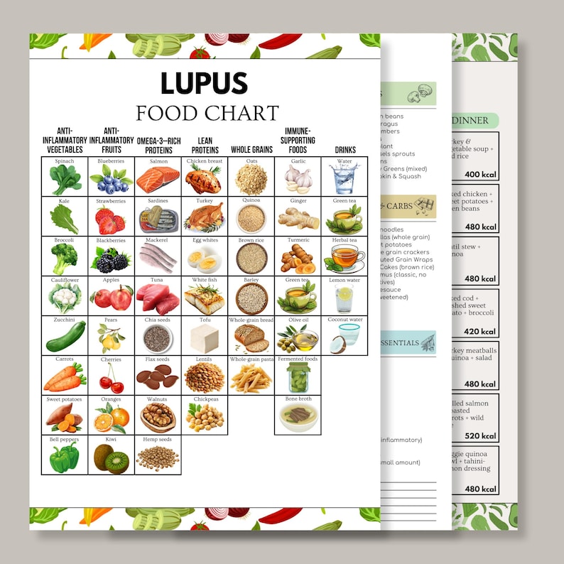 Lupus Weekly Nutrition System, Food Chart, Meal Plan, Lupus Diet, Lupus ...