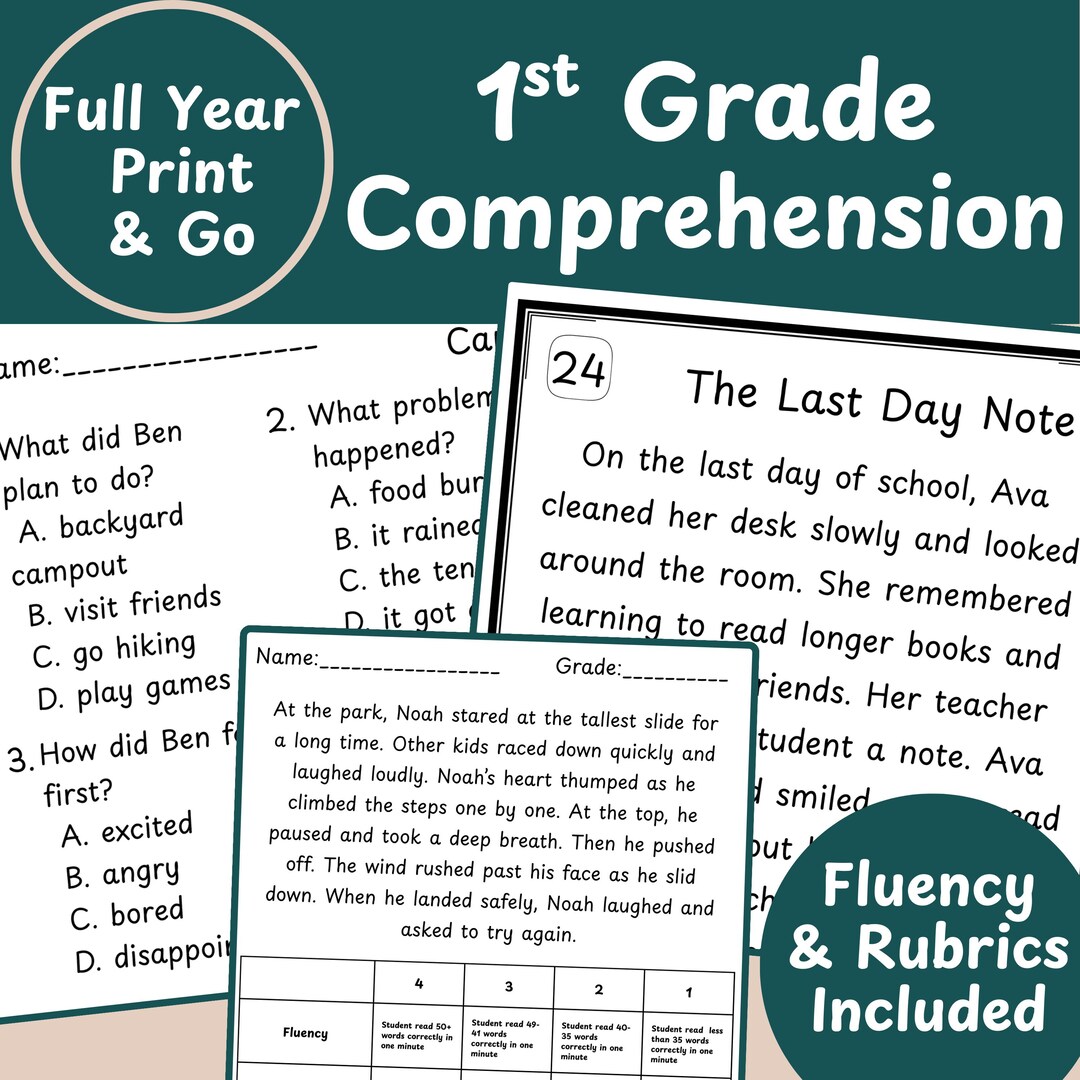 1st Grade Reading Passages & Comprehension | Fluency + Assessment ...