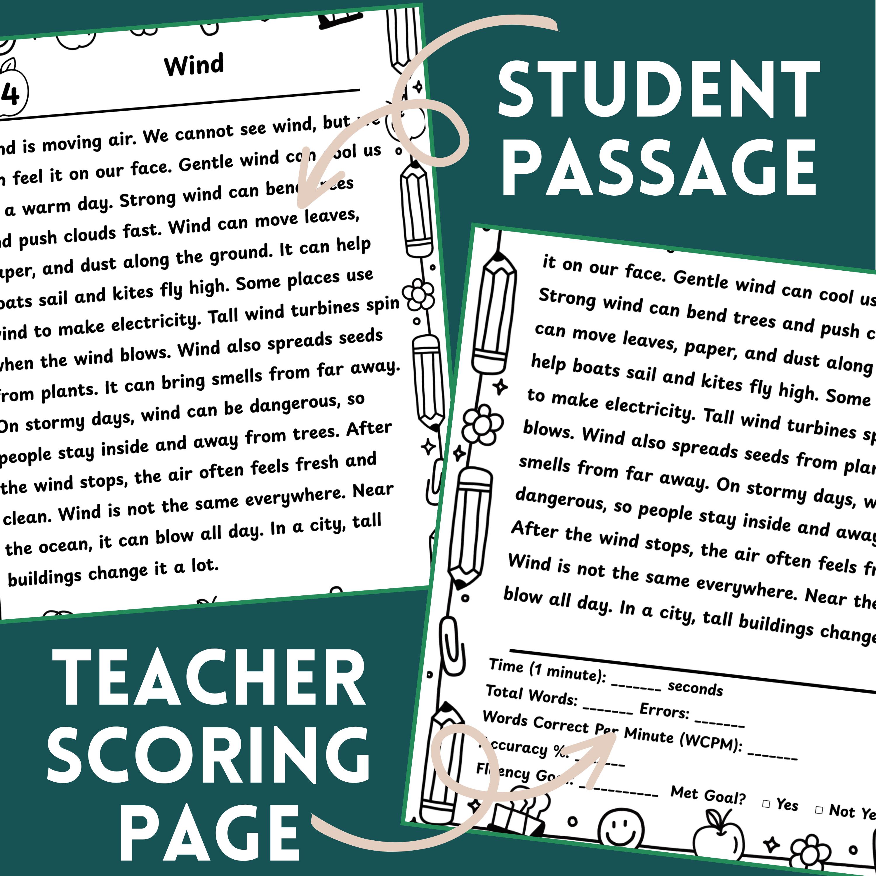 1st Grade Oral Reading Fluency Passages: 36 Timed Readings (progress ...