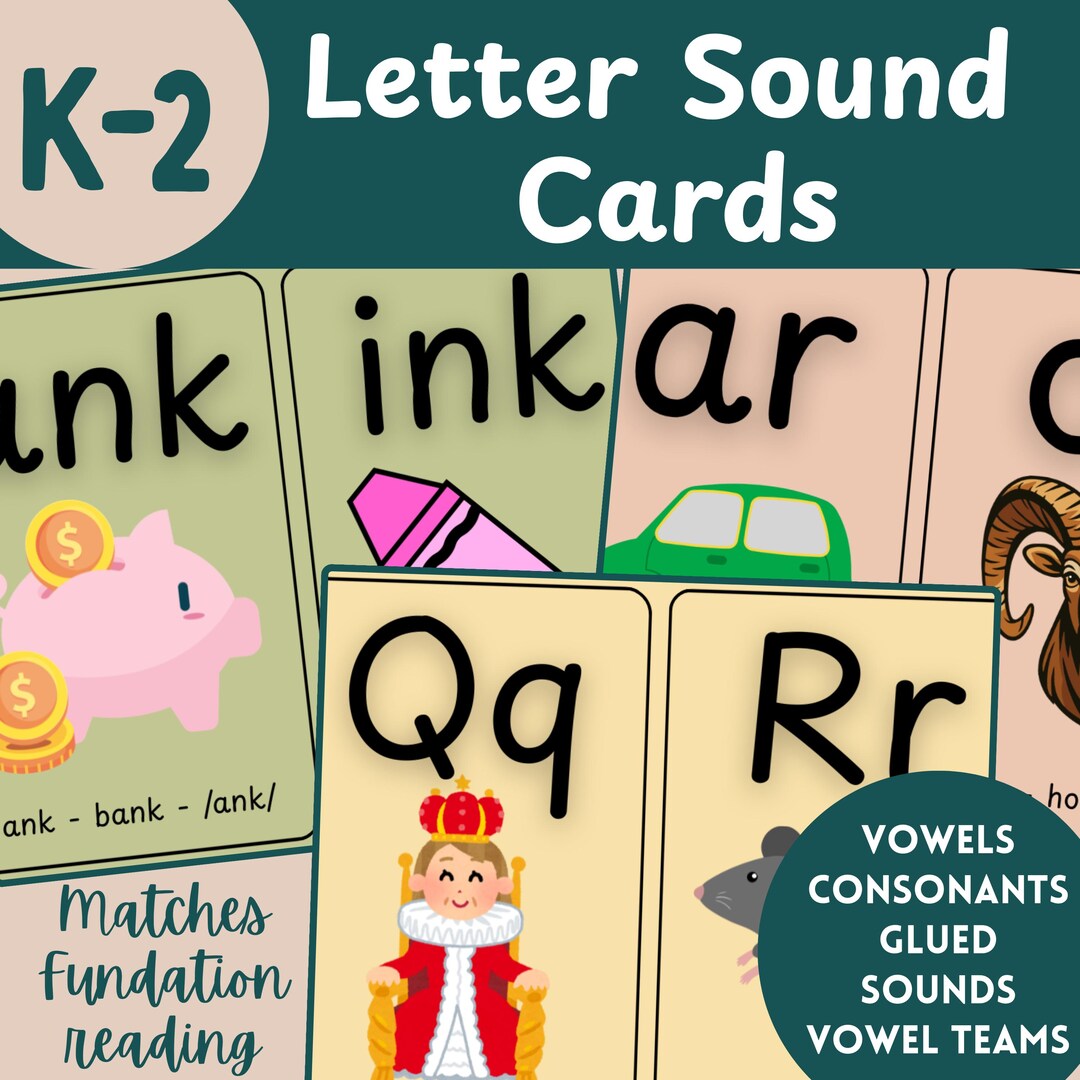 Color Coded Phonics Sound Cards | Vowels, Consonants, Glued Sounds - Etsy