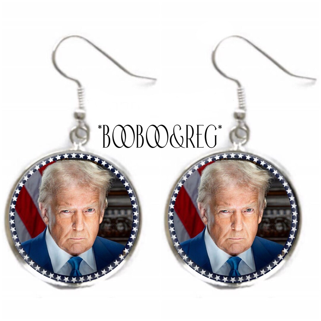 Trump 2025 Inauguration Portrait Earrings 47th President Patriotic Art ...