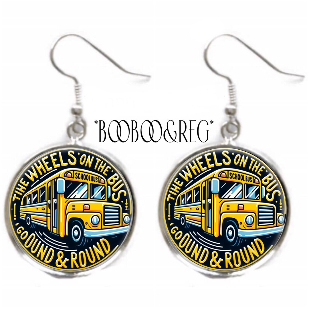 School Bus Charm Earrings Bus Driver Christmas Gift Earrings School Bus ...