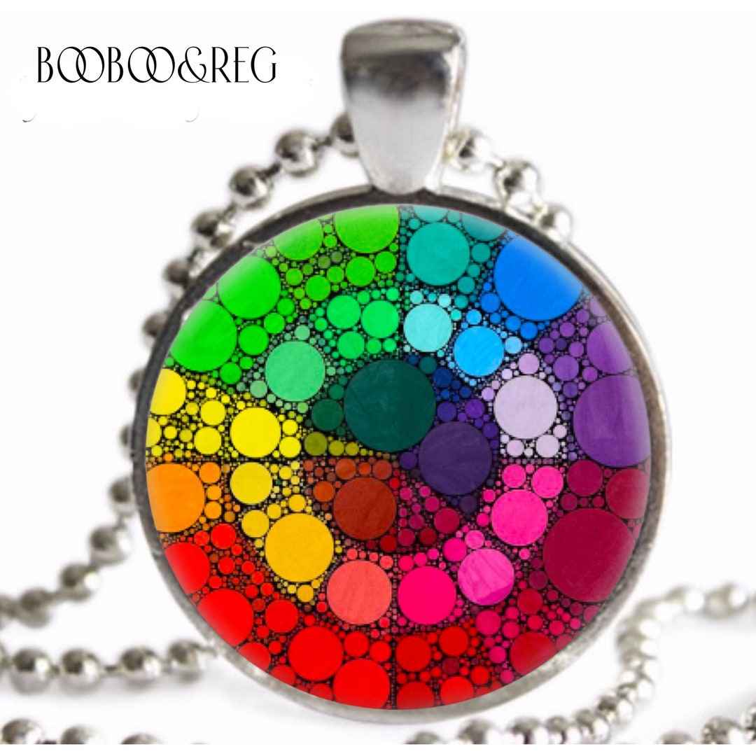 Color Wheel Necklace: Artist Art Teacher Gift, Rainbow Art Print ...
