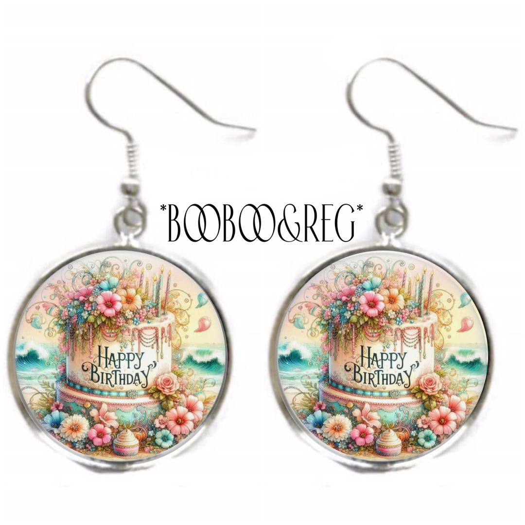 Happy Birthday Earrings Birthday Cake Earrings Birthday Gift for Her ...