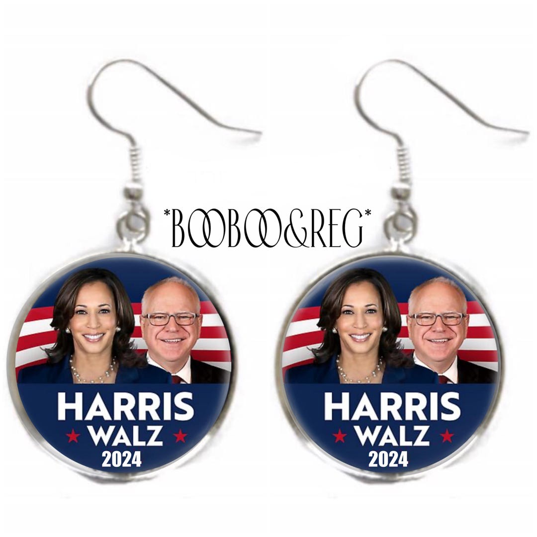 Kamala Harris 2024 Earrings Harris Walz Campaign Sign Election Day ...