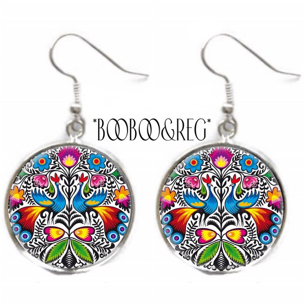 Polish Folk Art Earrings - Etsy