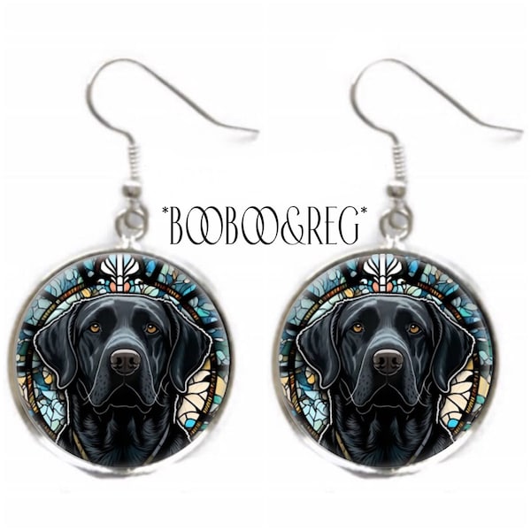 Black Labrador Stained Glass - Etsy