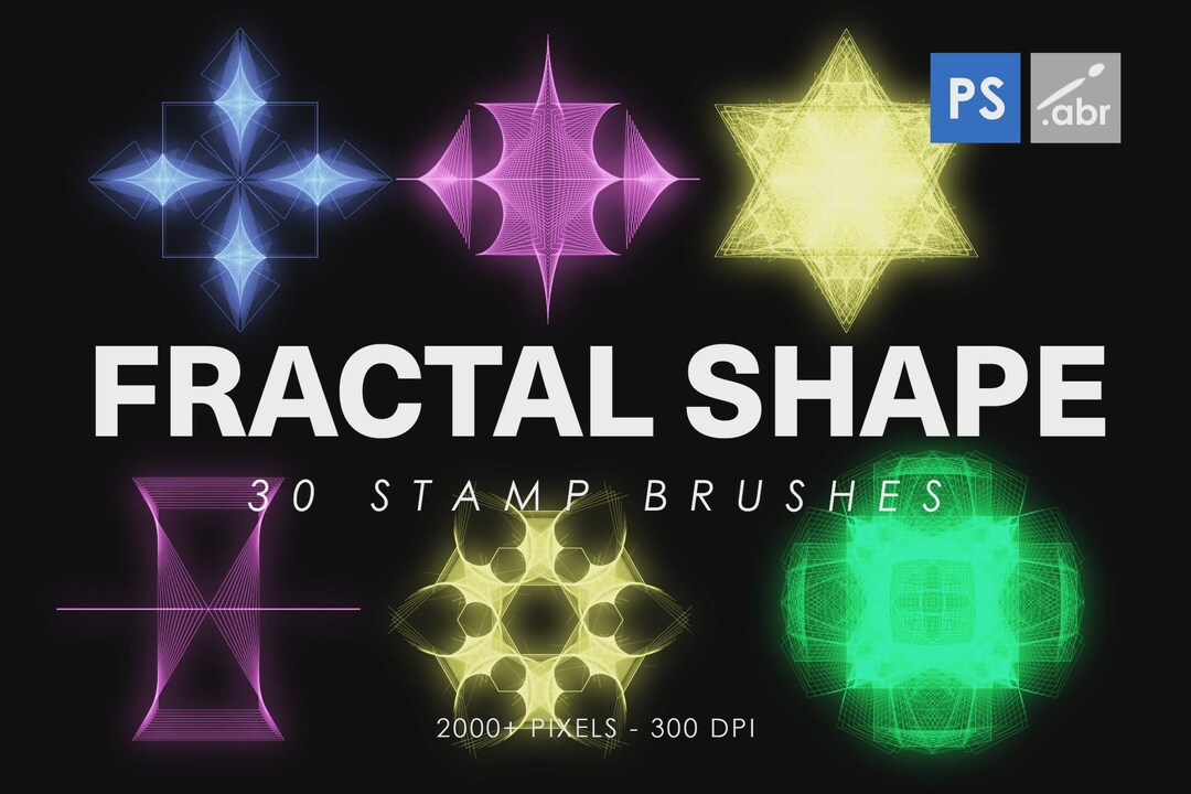 Fractal Geometry Stamp Brushes for Procreate | 30 High-resolution ...