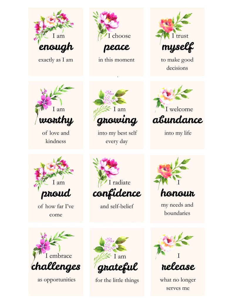 52 Positive Affirmation Cards – Self-love, Mindfulness, Inspiration ...