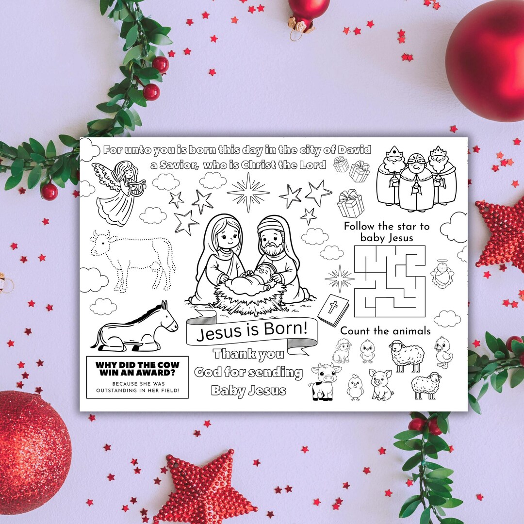 Sunday School Activities, Nativity Colouring Page, Christmas Instant ...