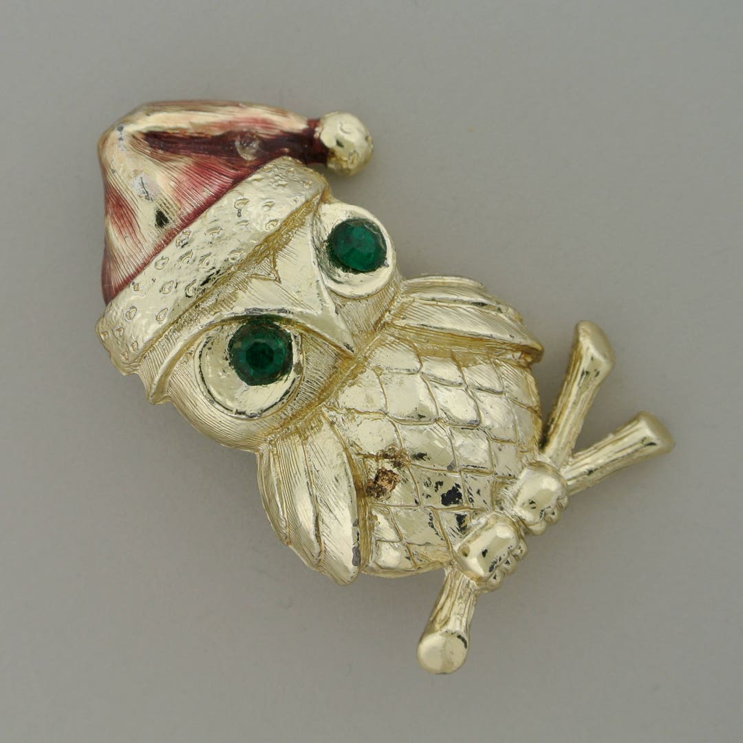 Tancer II Christmas Owl Brooch. - Etsy
