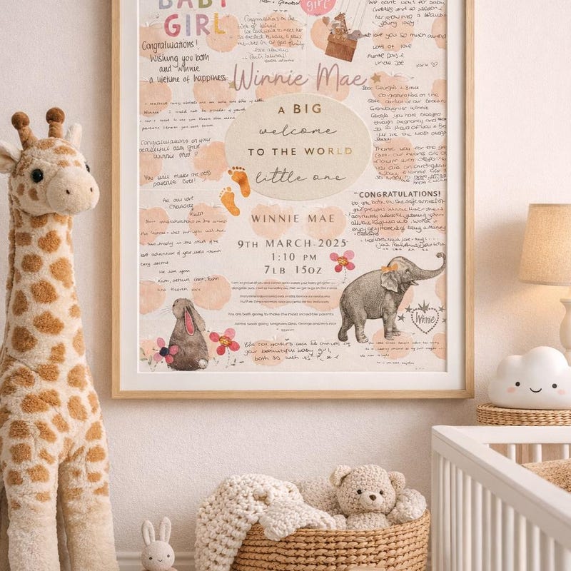 Custom Art Baby Arrival - Etsy UK