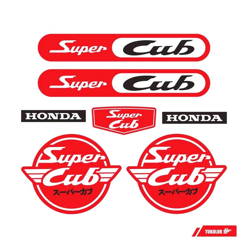 Super Cub Decal Set – Vintage Style Motorcycle Stickers for Honda Cub ...