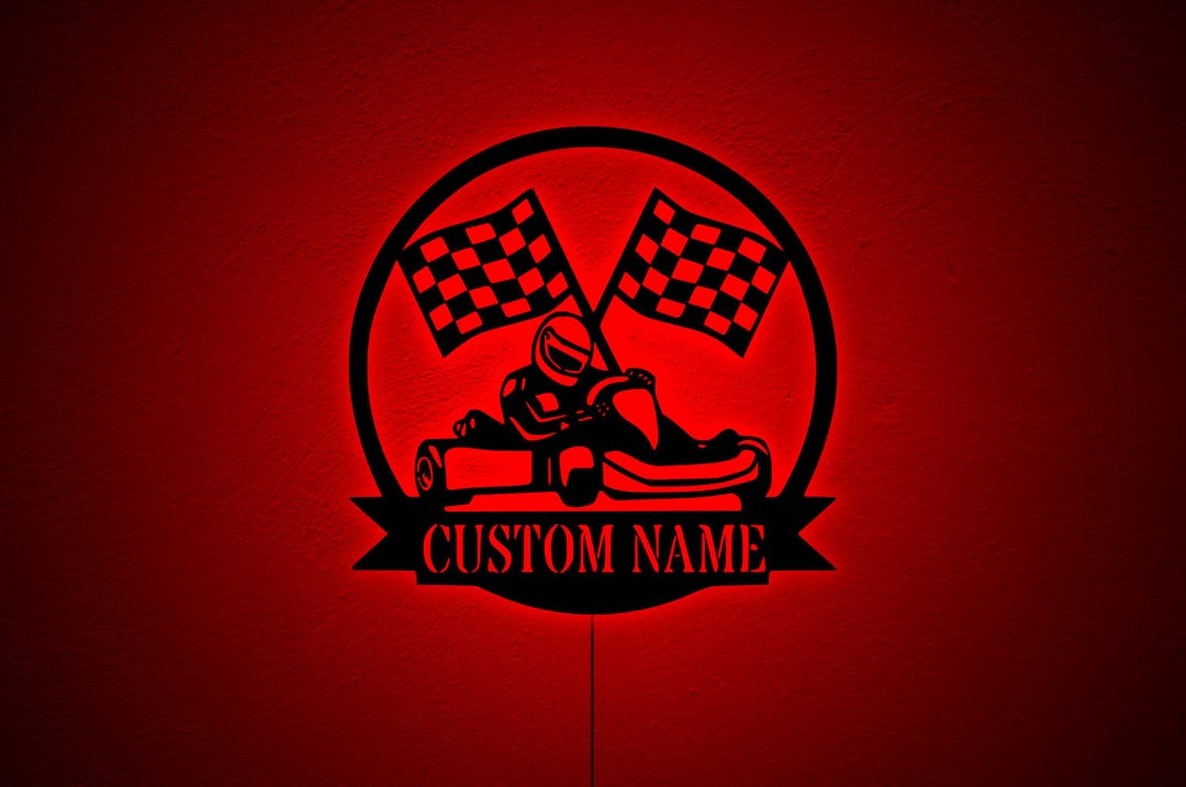 Personalized Go Kart Racing Sign With LED Light-custom Go Kart Racing ...